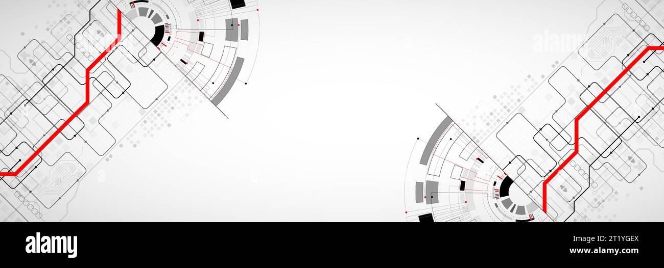 Abstract half-circle technology circuit board. Communication concept ...