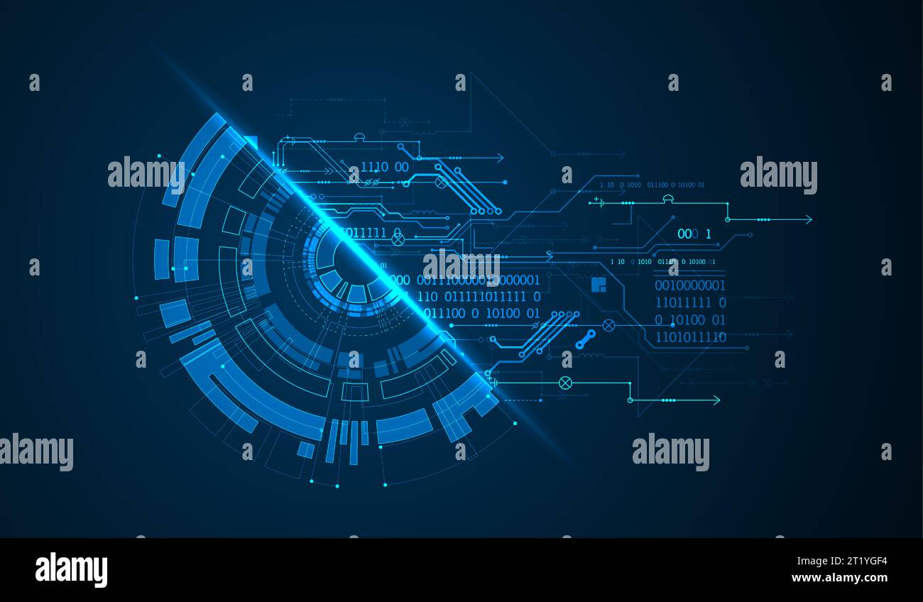 Abstract half-circle technology circuit board. Communication concept ...