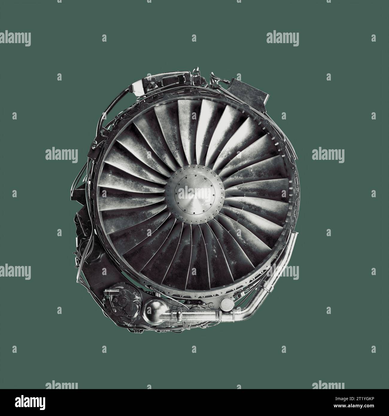 Detailed close-up view of a CFM56 turbofan engine on a Boeing aircraft ...