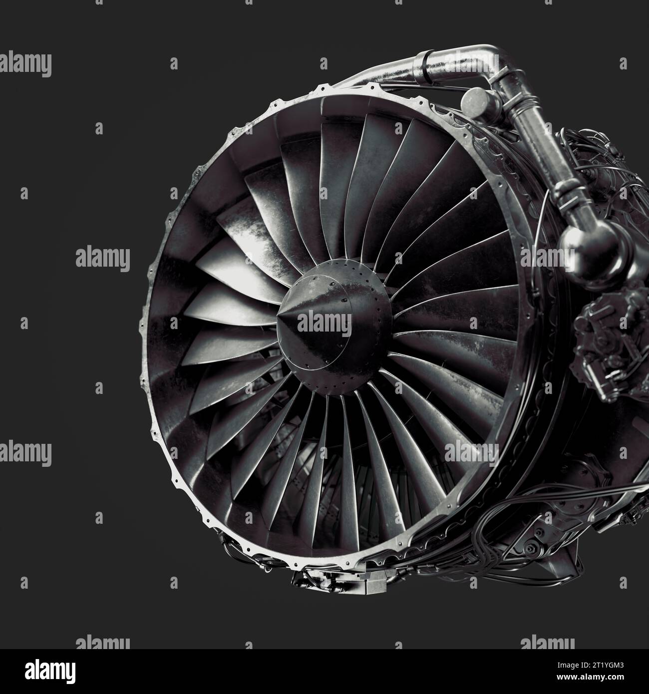 Detailed close-up view of a CFM56 turbofan engine on a Boeing aircraft ...