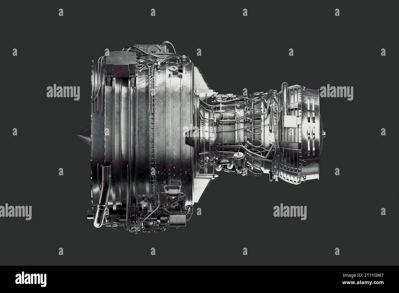 Detailed close-up view of a CFM56 turbofan engine on a Boeing aircraft ...