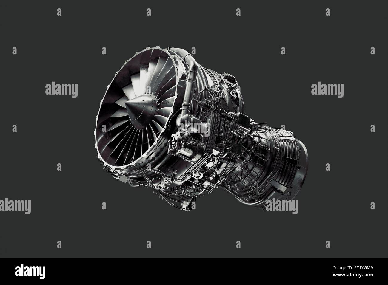 Detailed close-up view of a CFM56 turbofan engine on a Boeing aircraft ...