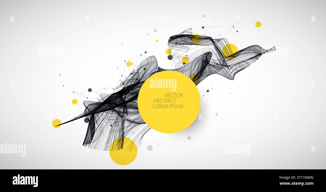 Abstract flowing wave lines. Design element for technology, science ...