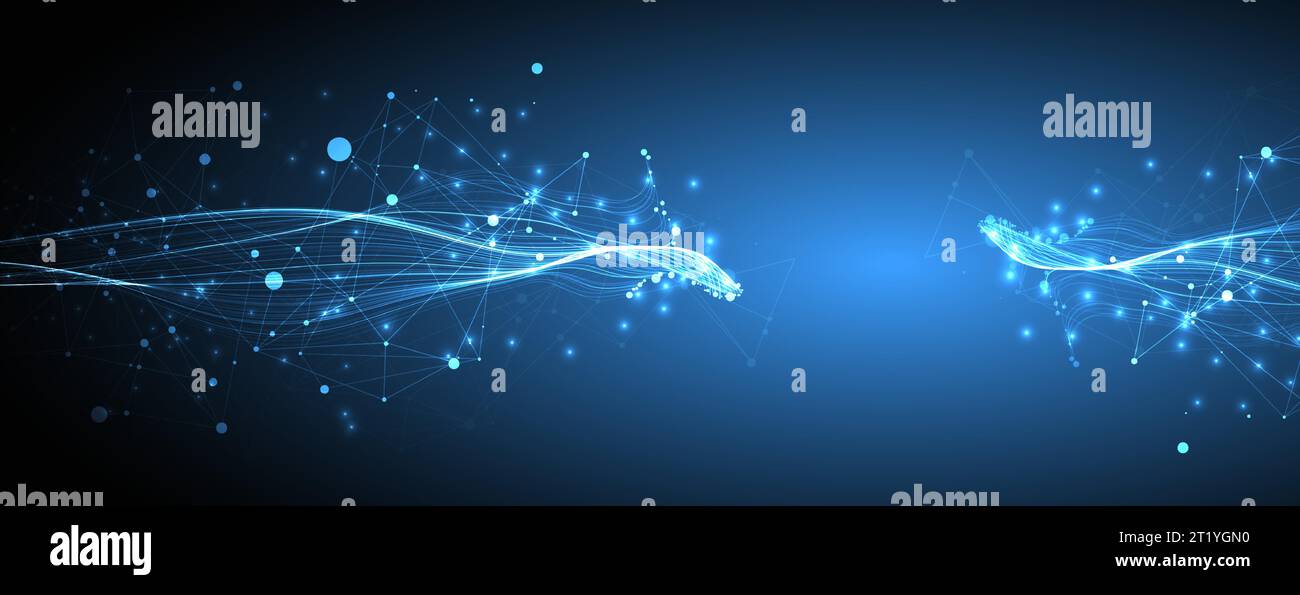 Abstract flowing wave lines. Design element for technology, science ...