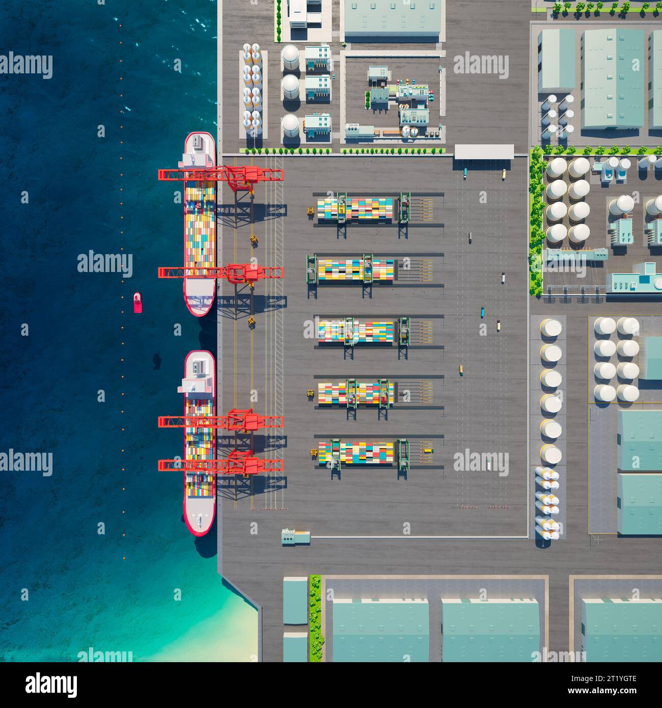 Cranes Loading container ships in the maritime terminal. Logistics ...