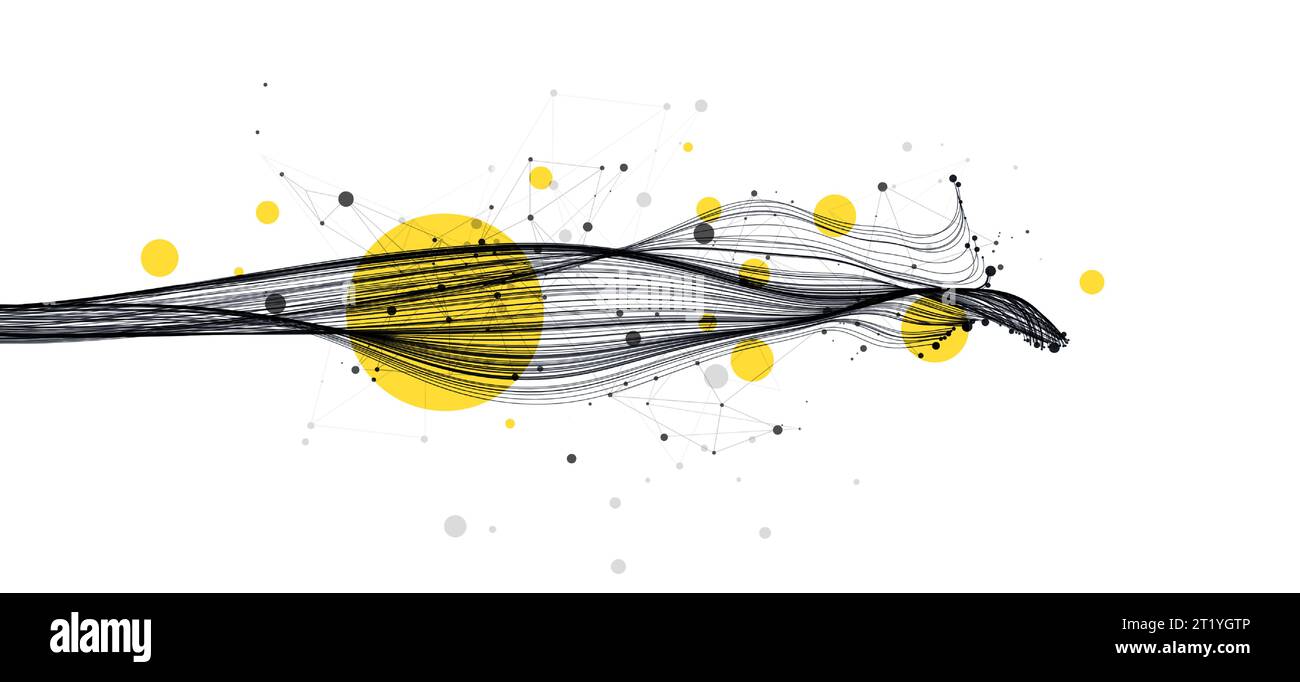 Abstract flowing wave lines. Design element for technology, science ...