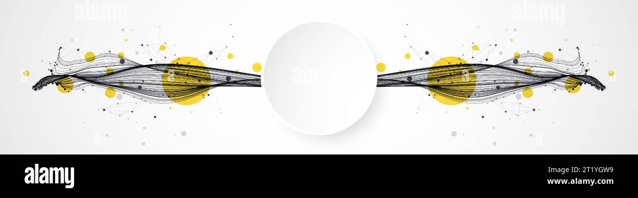 Abstract flowing wave lines. Design element for technology, science ...