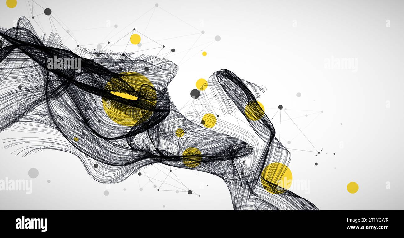 Abstract flowing wave lines. Design element for technology, science ...