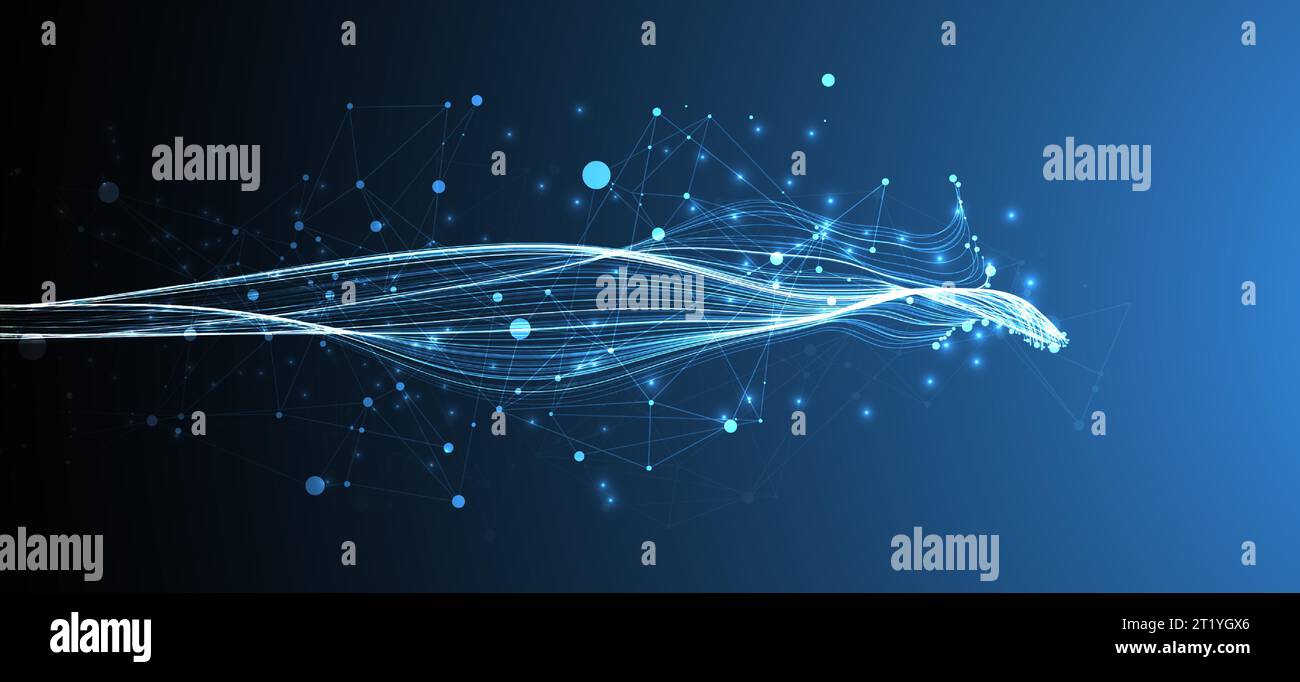 Abstract flowing wave lines. Design element for technology, science ...