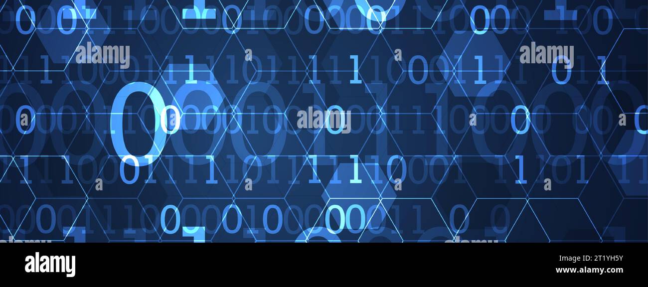 Abstract technology background. Numbers of different colors and sizes ...