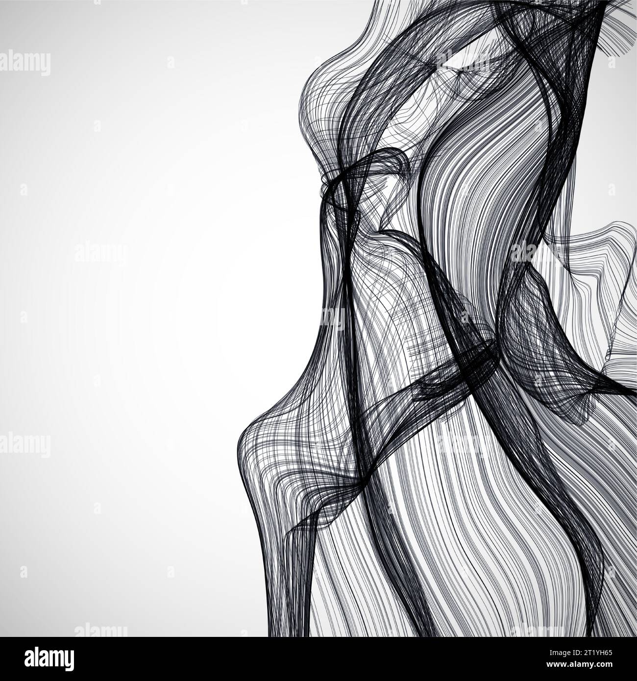 Abstract flowing wave lines. Design element for technology, science ...
