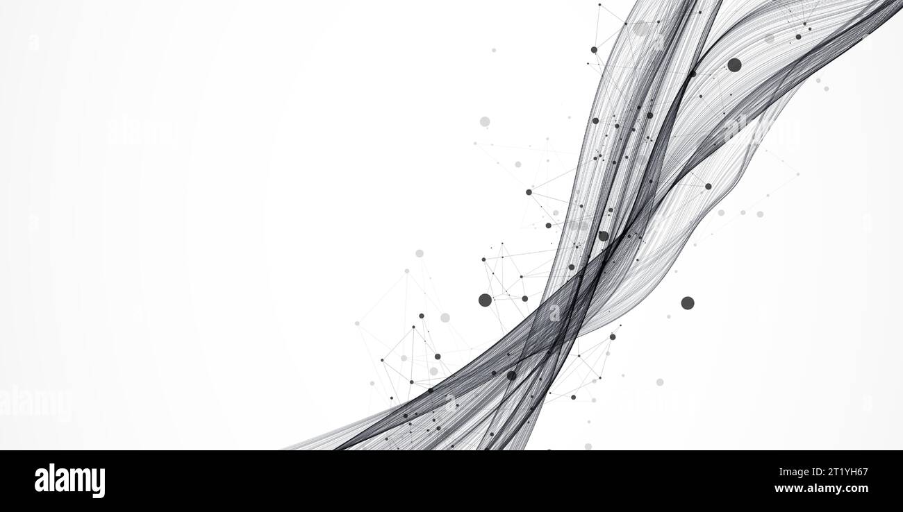 Abstract flowing wave lines. Design element for technology, science ...