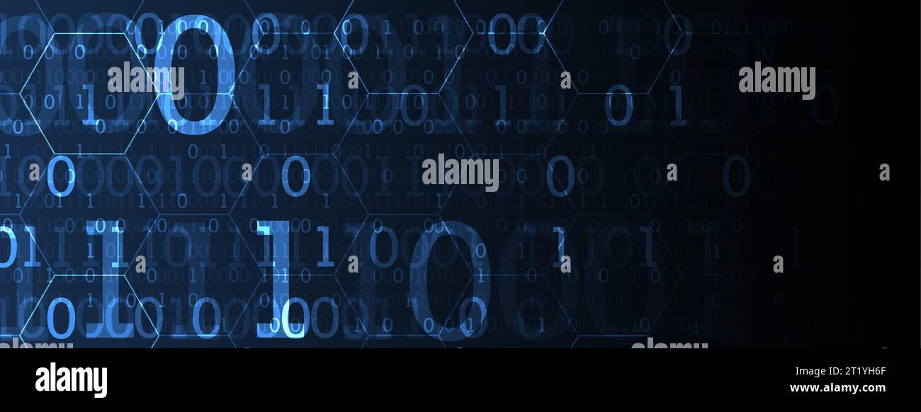 Abstract technology background. Numbers of different colors and sizes ...