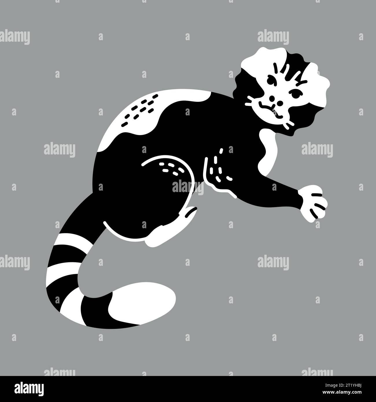 Hand drawn pygmy marmoset monkey color concept. Children's character ...