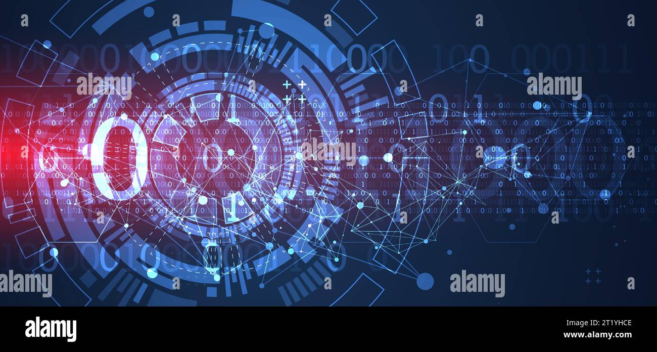 Abstract background with plexus effect. Scientific and technological ...