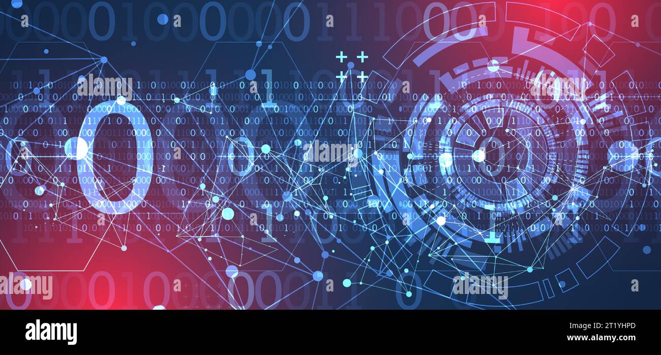 Abstract background with plexus effect. Scientific and technological ...