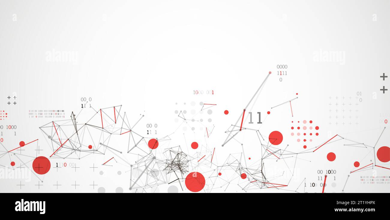Technology background with plexus effect. Big data concept. Binary ...