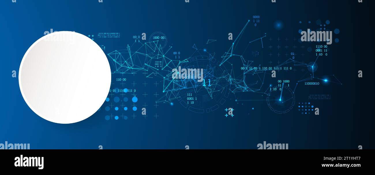 Technology background with plexus effect. Big data concept. Binary ...