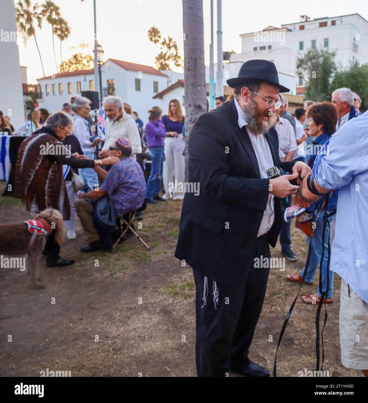 Santa Barbara, California, USA. 15th Oct, 2023. Rabbi Mendel and a boy ...