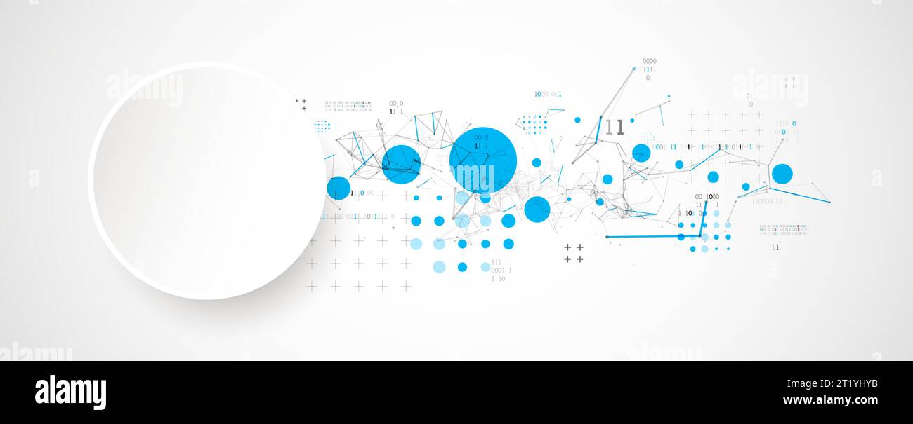 Technology background with plexus effect. Big data concept. Binary computer code. Vector ...