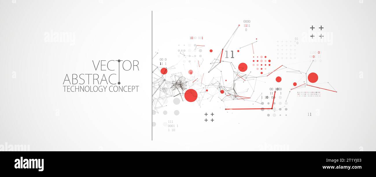 Technology Background With Plexus Effect Big Data Concept Binary Computer Code Vector