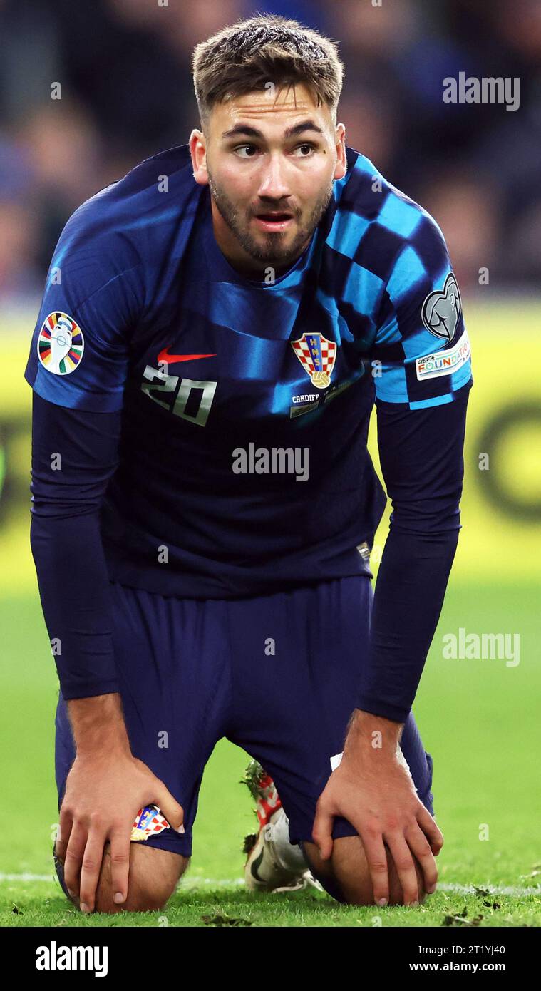 Cardiff, UK. 15th Oct, 2023. Dion Drena Beljo of Croatia during the ...