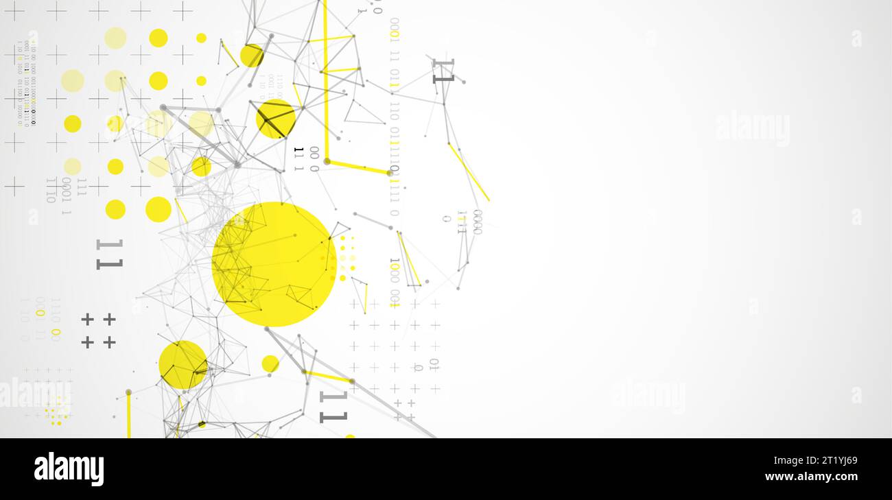 Technology Background With Plexus Effect Big Data Concept Binary