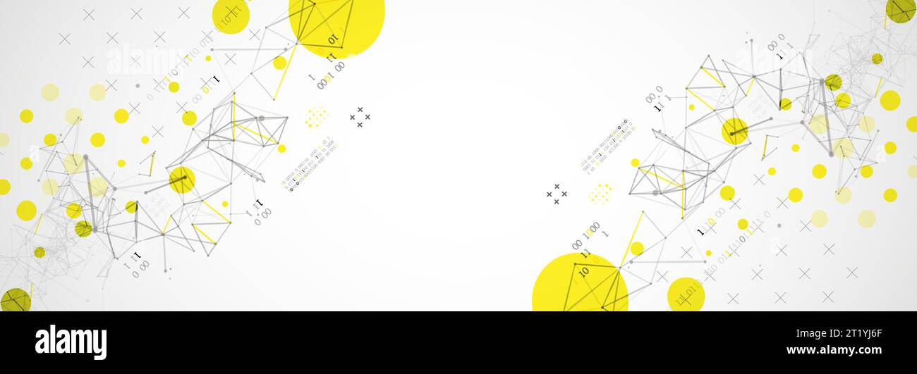 Technology Background With Plexus Effect Big Data Concept Binary Computer Code Vector
