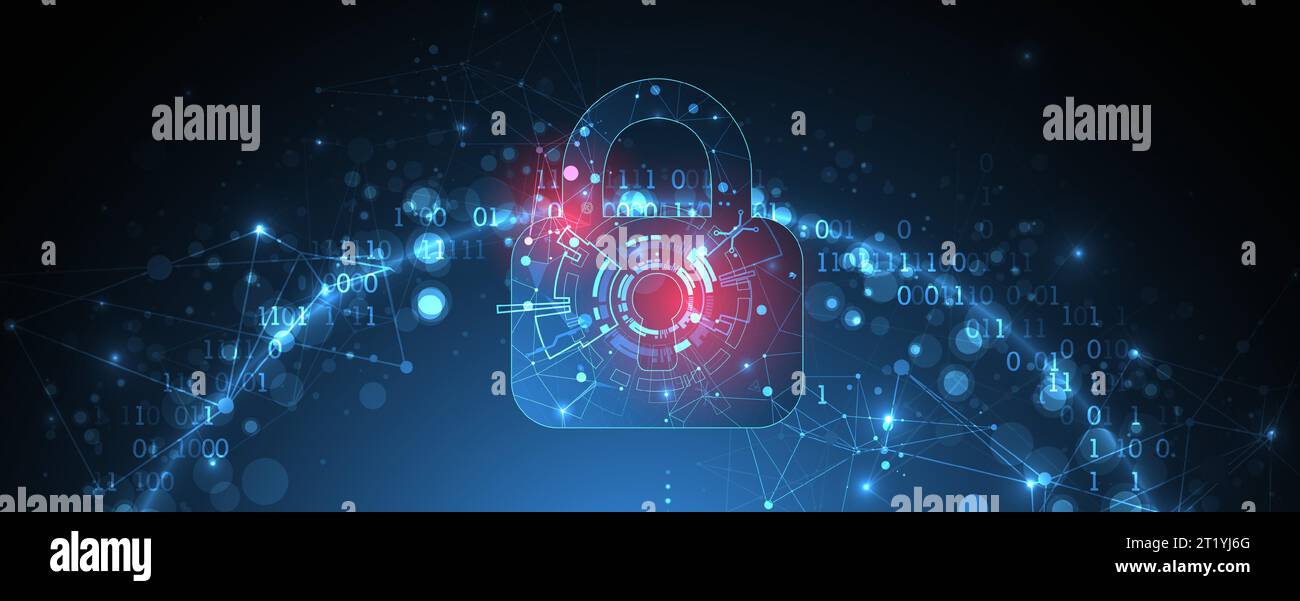 Data security Illustrates cyber data or information privacy idea. Color ...