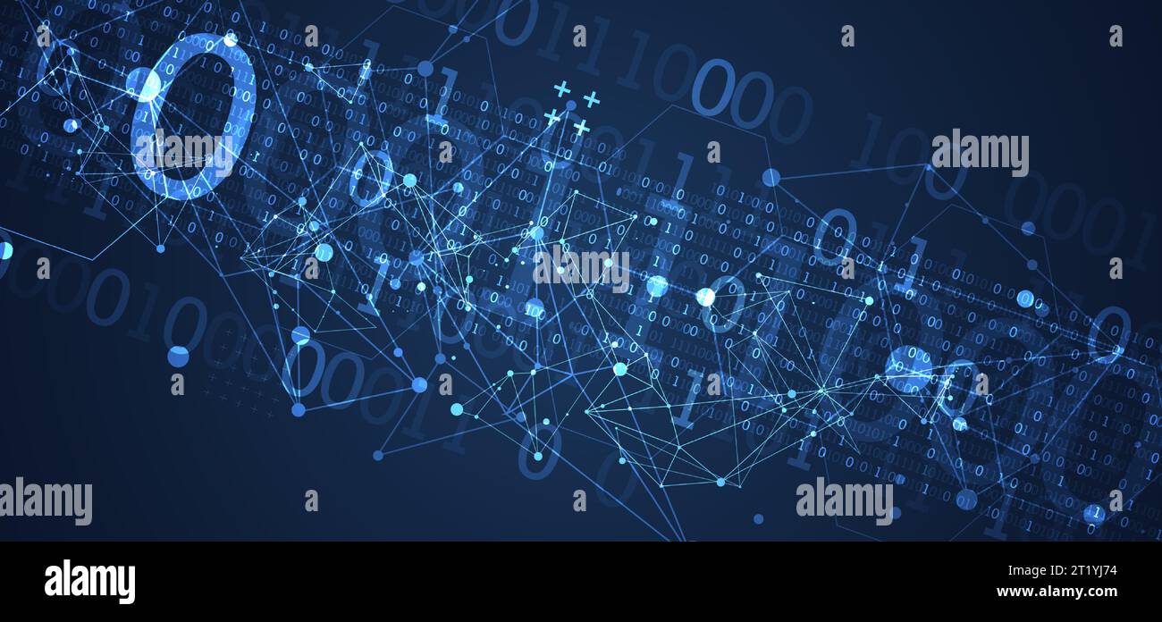 Abstract background with plexus effect. Scientific and technological ...