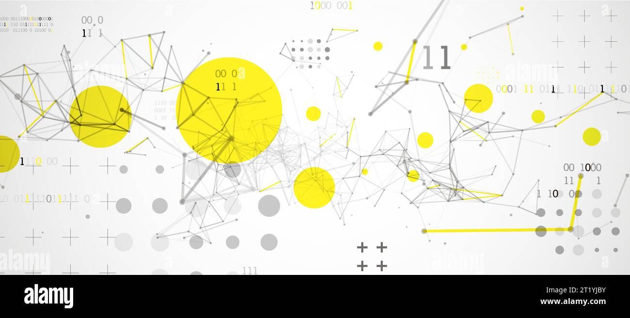 Technology Background With Plexus Effect Big Data Concept Binary Computer Code Vector