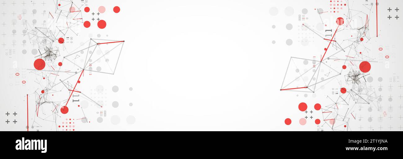 Technology background with plexus effect. Big data concept. Binary computer code. Vector ...