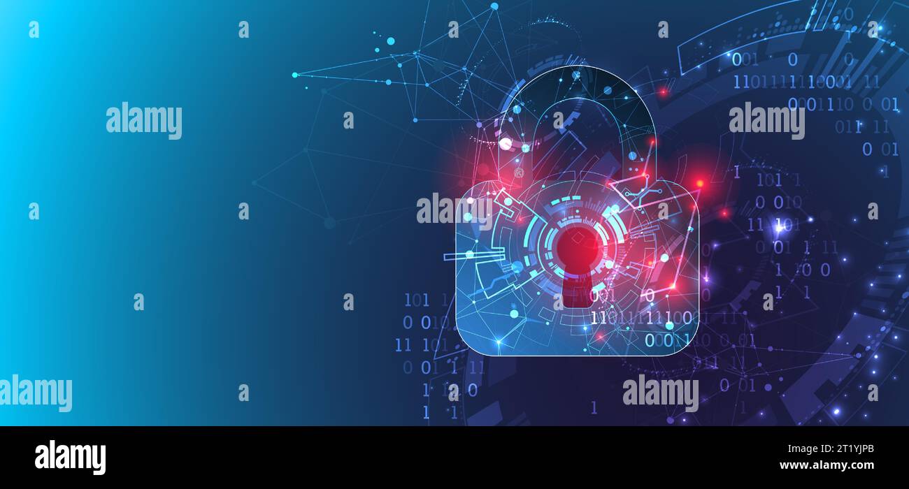 Data security Illustrates cyber data or information privacy idea. Color ...