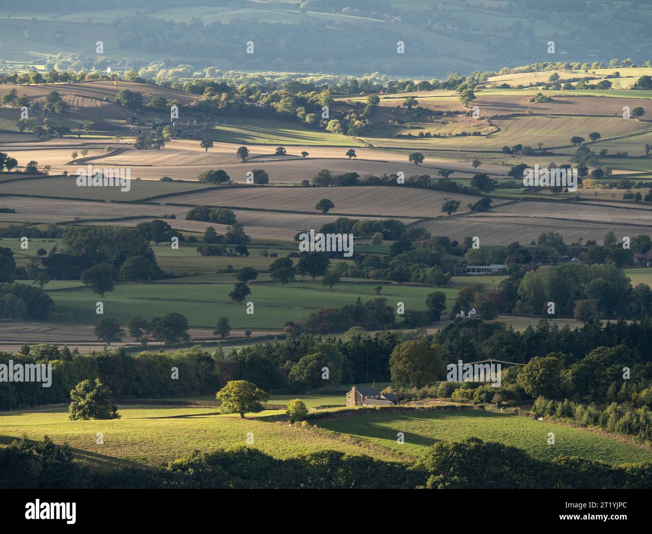 View from the top of Roundton Hill which lies right beside the Welsh ...