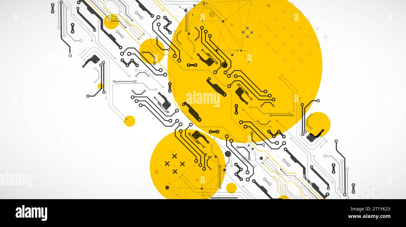 Abstract technology concept. Circuit board, high computer color ...