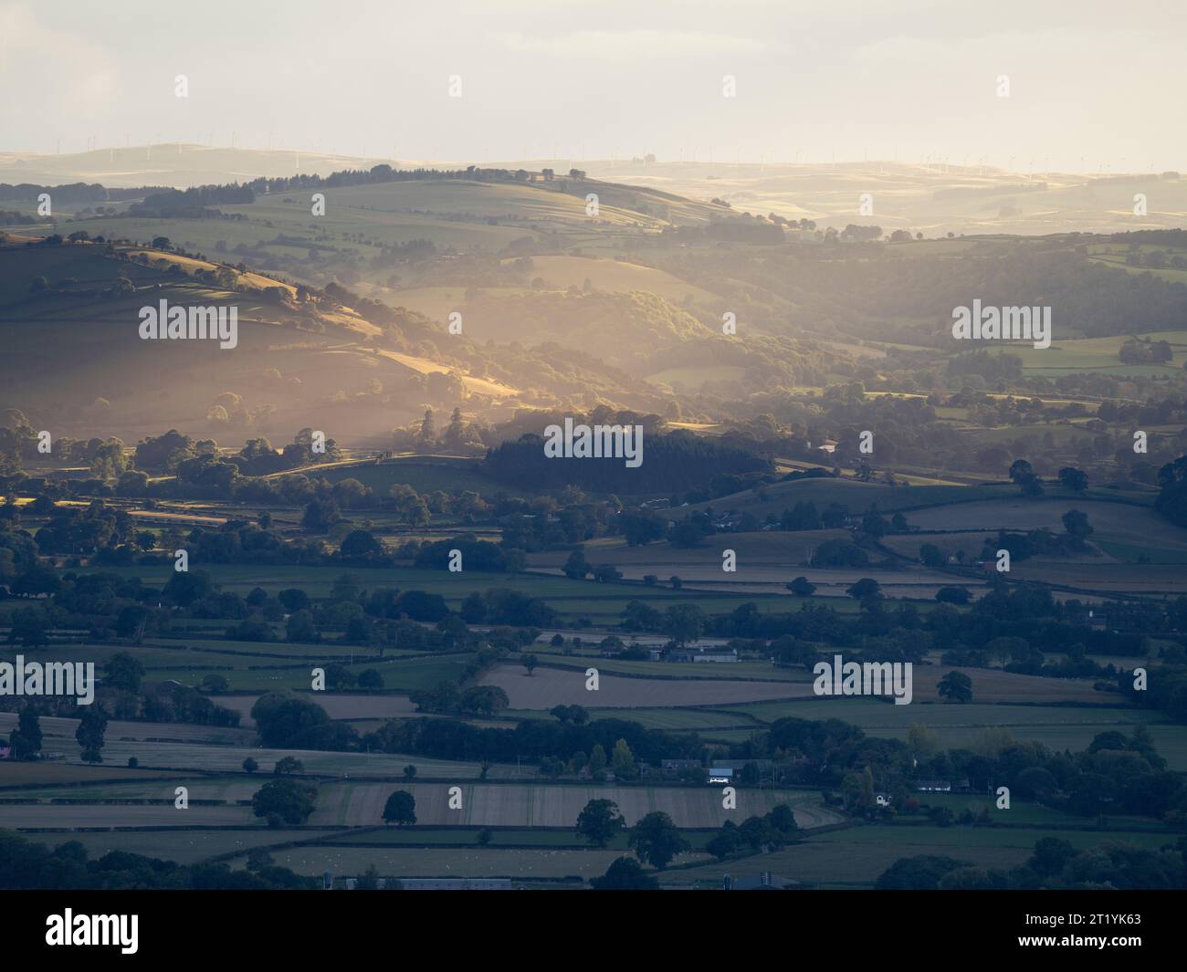 View from the top of Roundton Hill which lies right beside the Welsh ...