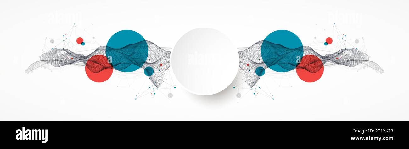 The abstract wave is made in a frame style. Template for science and ...