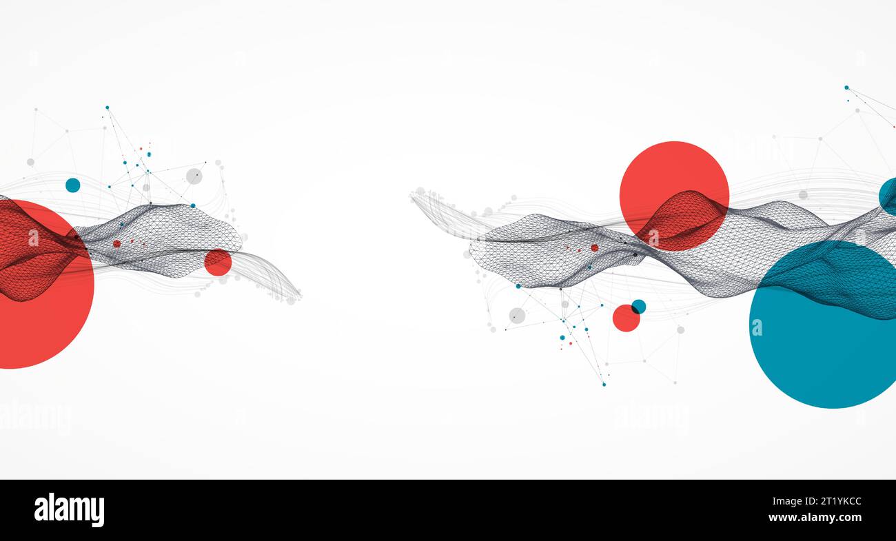 The abstract wave is made in a frame style. Template for science and ...