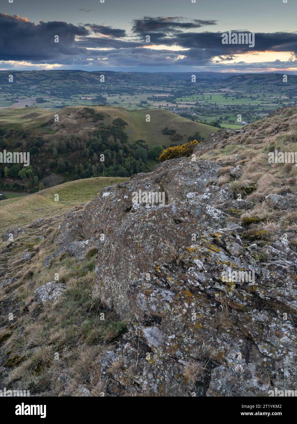 View from the top of Roundton Hill which lies right beside the Welsh ...