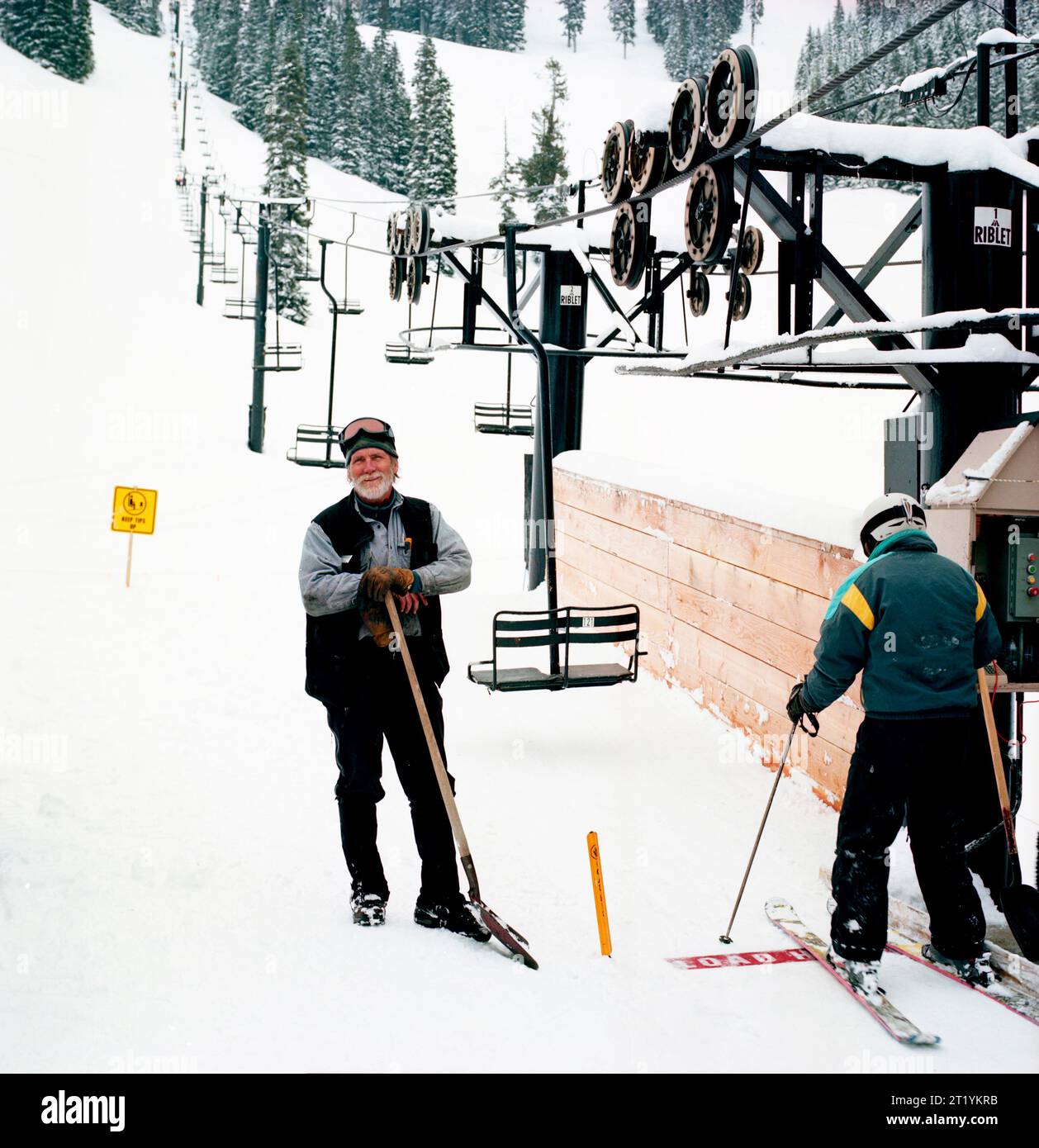 A worker stands in front of the lifts at one of Washington's most ...