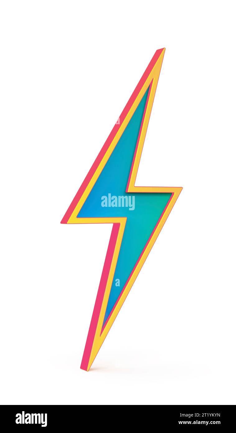 Colorful lightning bolt symbol on white background Stock Photo - Alamy