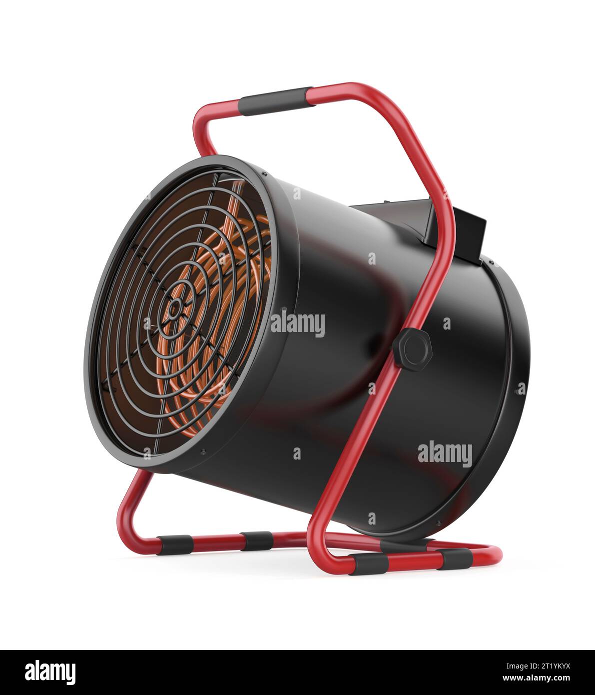 Industrial cylinder shaped electric fan heater on white background ...