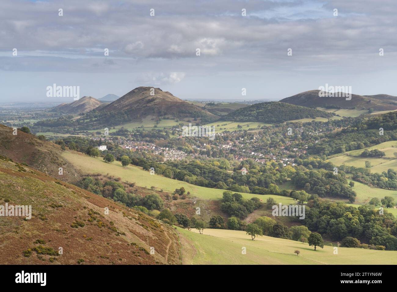 Church Stretton and The Shropshire Hills viewed from above Little ...