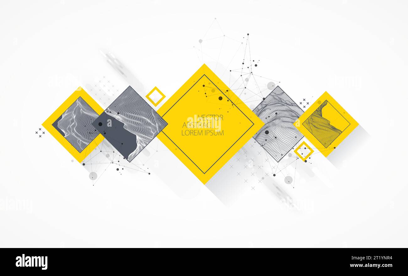 Modern science or technology elements in square. Trendy abstract ...