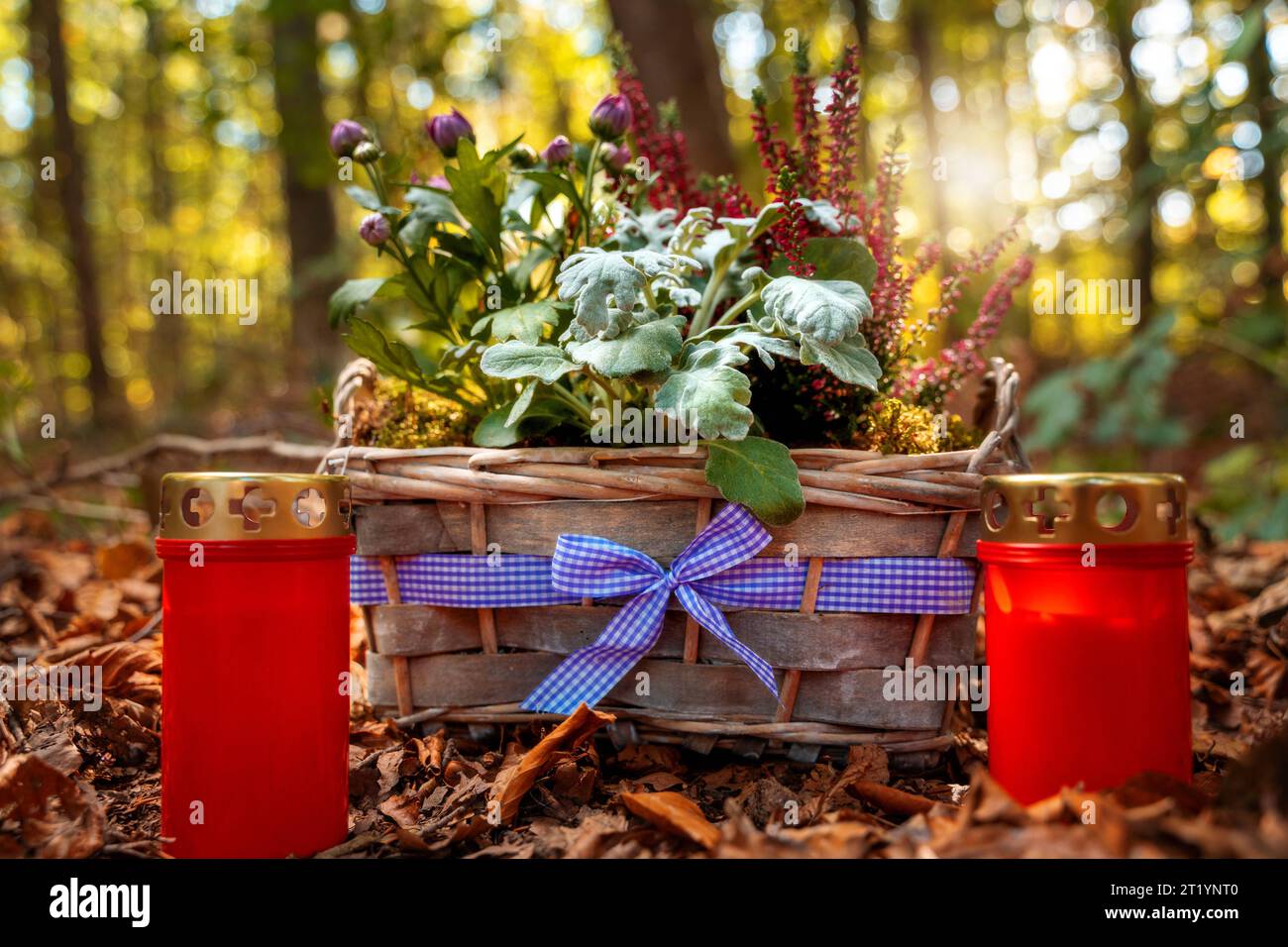 Augsburg, Bavaria, Germany - 13 October 2023: Grave arrangement with ...