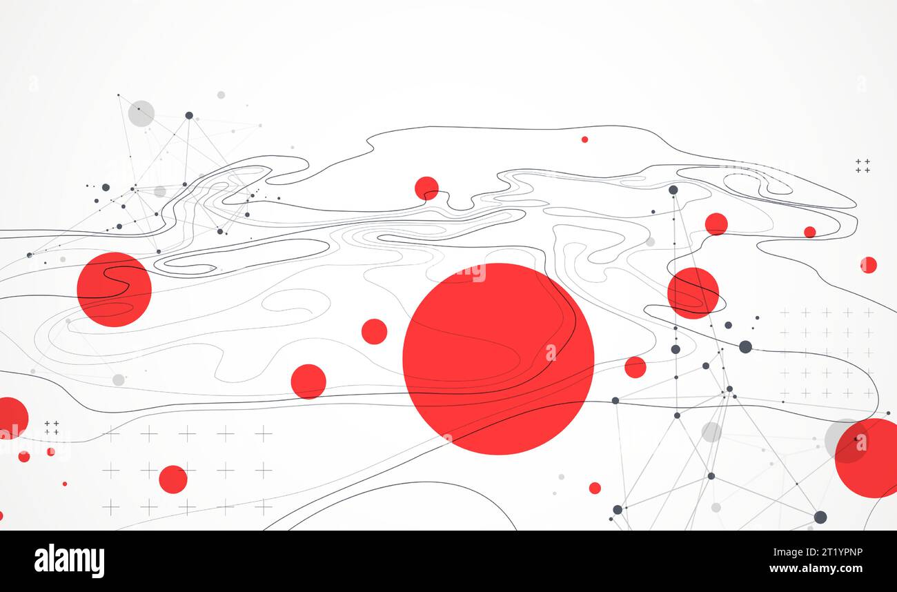 Vector abstract landscape geodesy topography map background. Art Line ...