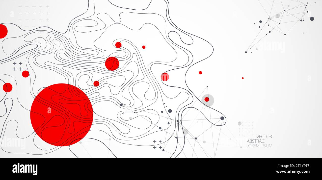 Vector abstract landscape geodesy topography map background. Art Line ...