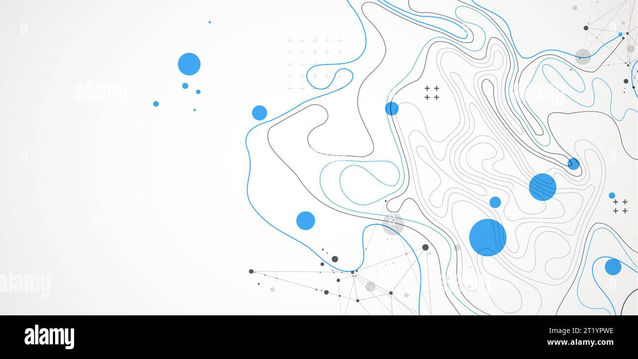 Vector abstract landscape geodesy topography map background. Art Line ...