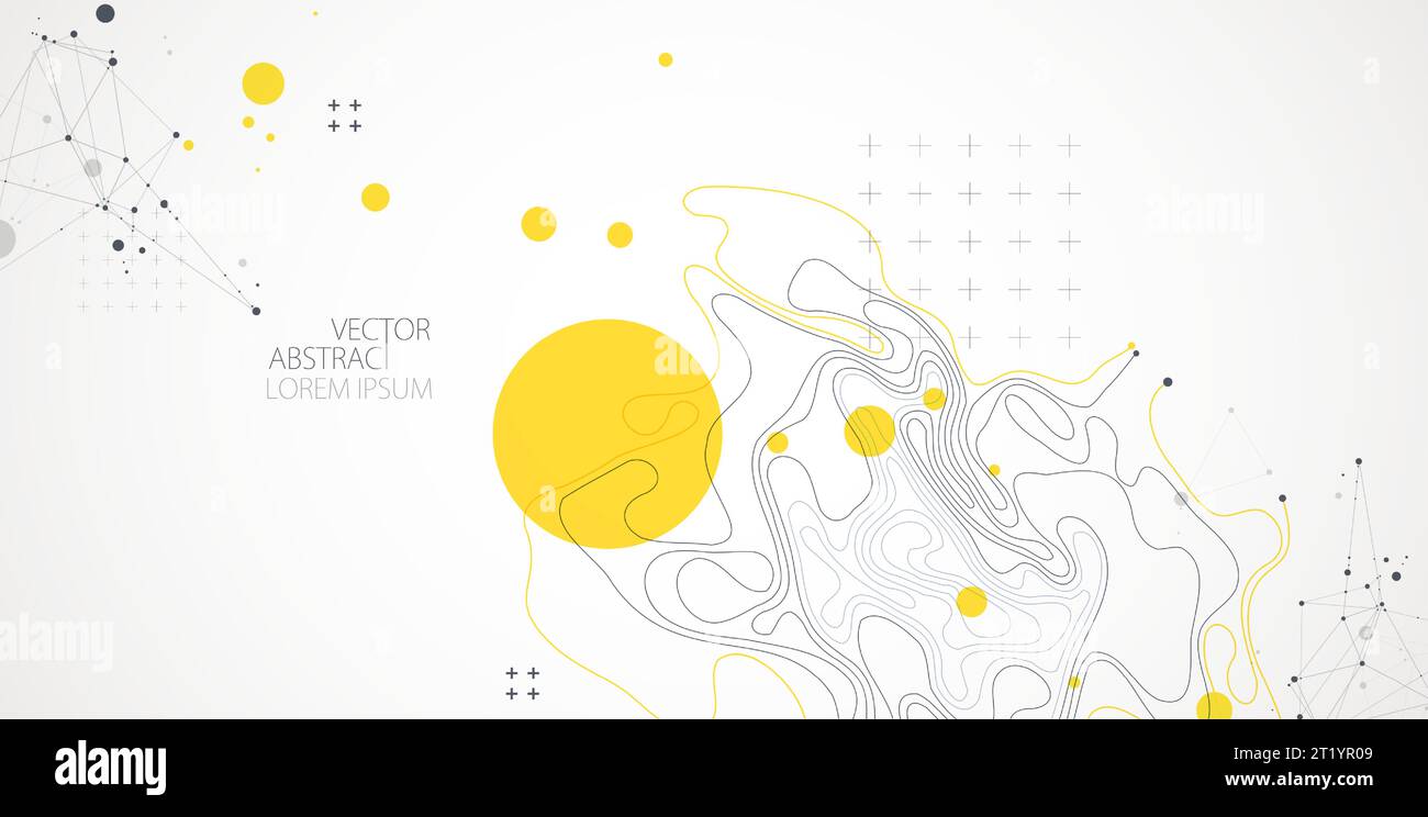 Vector abstract landscape geodesy topography map background. Art Line ...