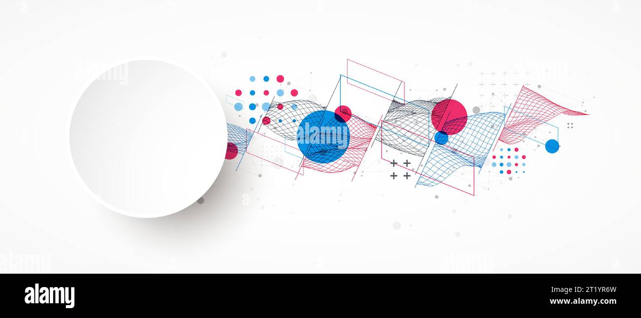 The abstract wave is made in a frame style. Template for science and ...